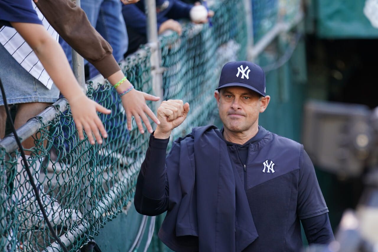 Yankees manager Aaron Boone delivers inspiring speech after securing AL ...
