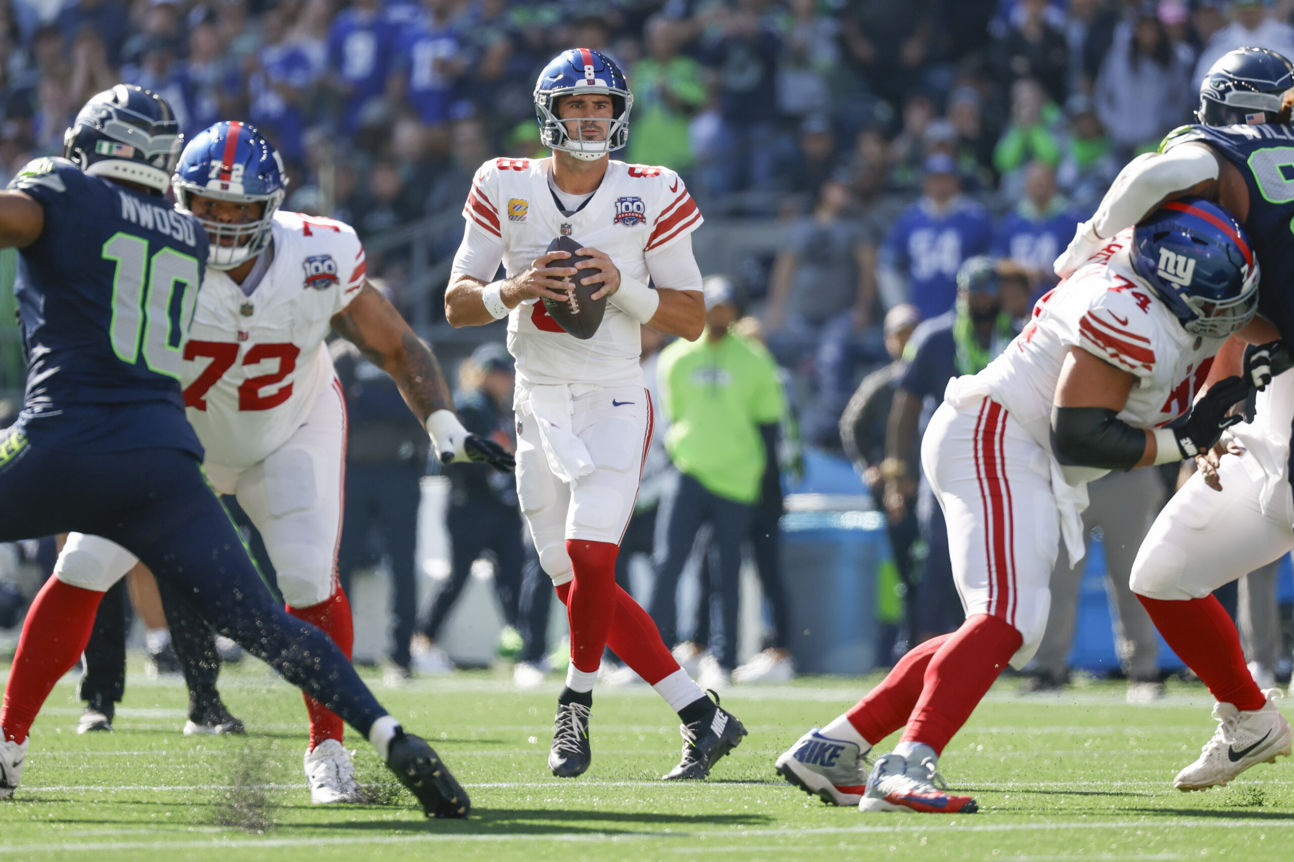 The Giants' offensive line has made drastic improvements this season